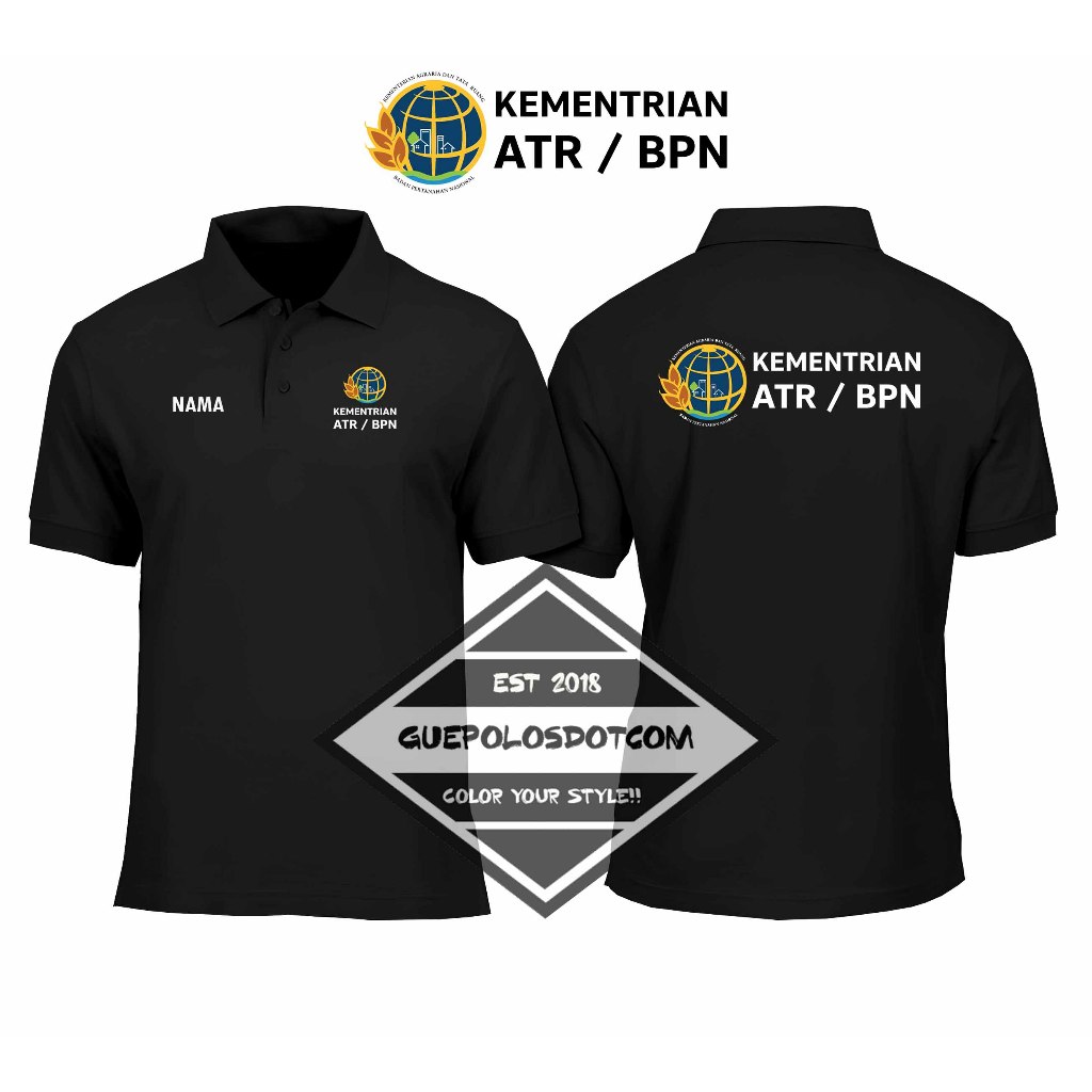 Jual POLOSHIRT BERKERAH KEMENTERIAN ATR/BPN FREE NAMA - Baju Berkerah ...