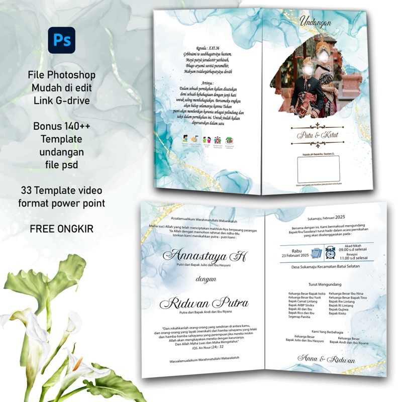 Jual design undangan 150++ mudah di edit file psd | Shopee Indonesia
