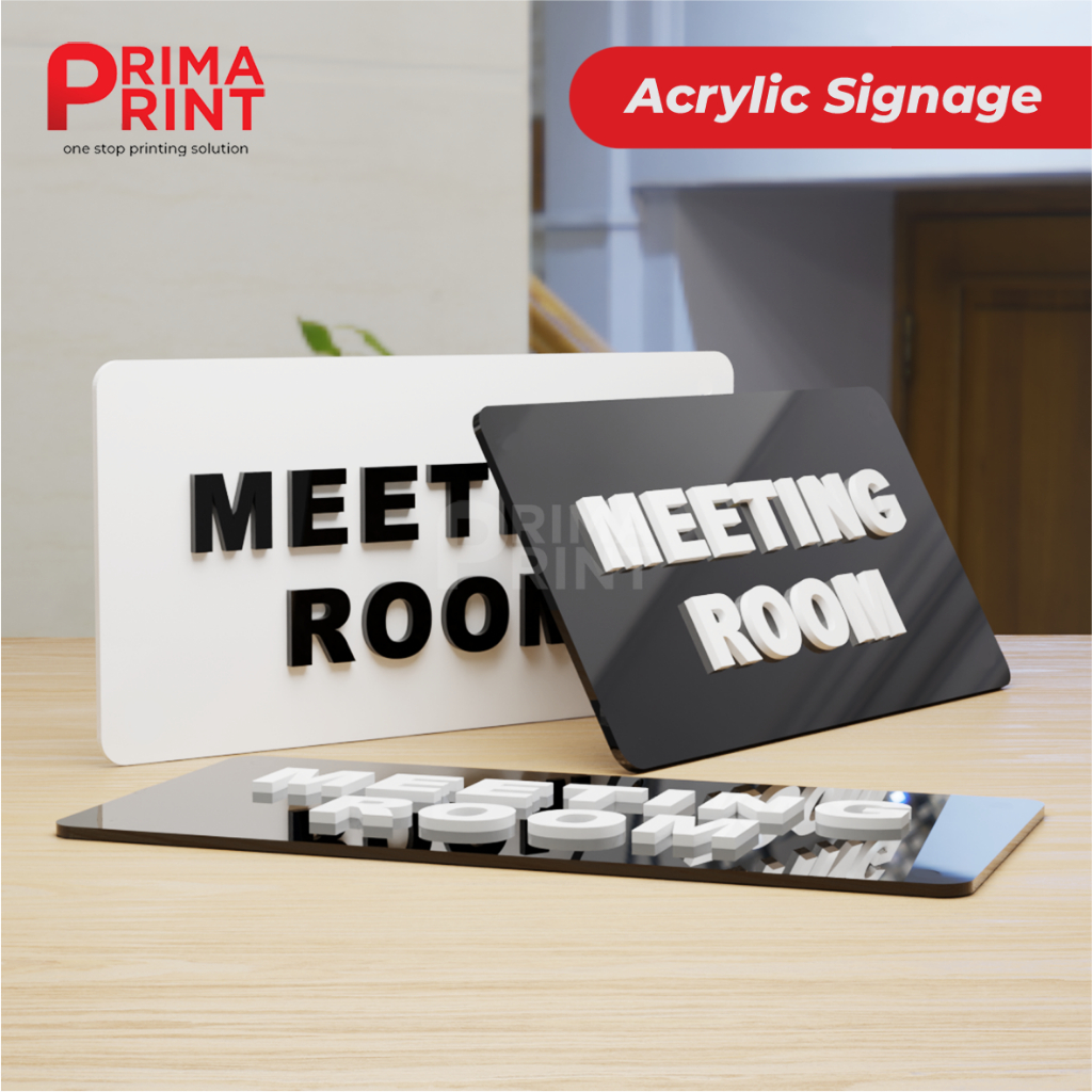Jual Sign Signage MEETING ROOM Huruf Timbul 3D / Papan Tanda Ruang ...