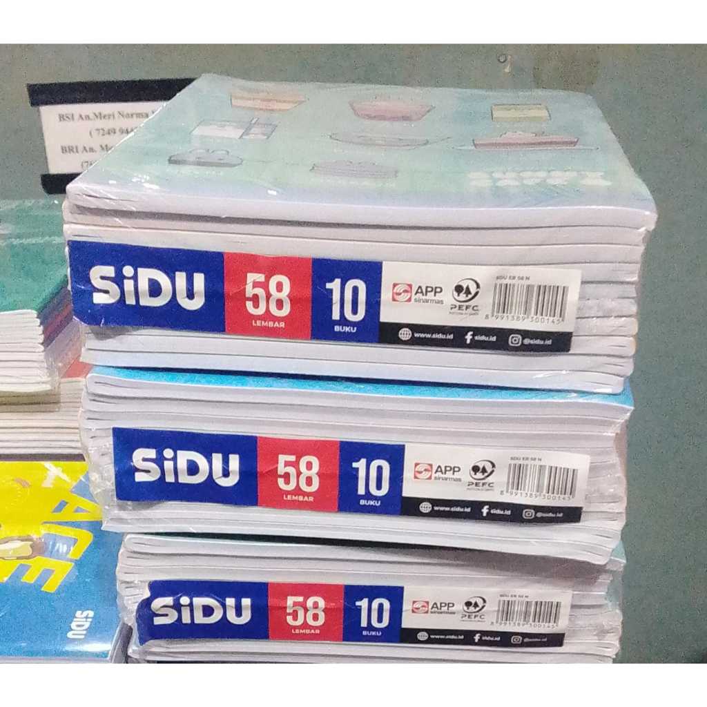 Jual Sidu buku tulis isi 58 lembar ( 1pak 10 buku )100% asli | Shopee ...