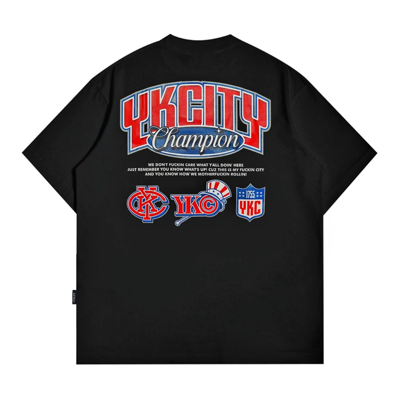 Jual YKC Tshirt - YK City Champion Black Red T-007 | Shopee Indonesia