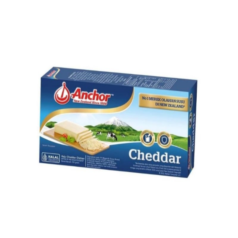 Jual Anchor Cheddar Block Cheese Asli New Zealand Box 150 g | Shopee ...