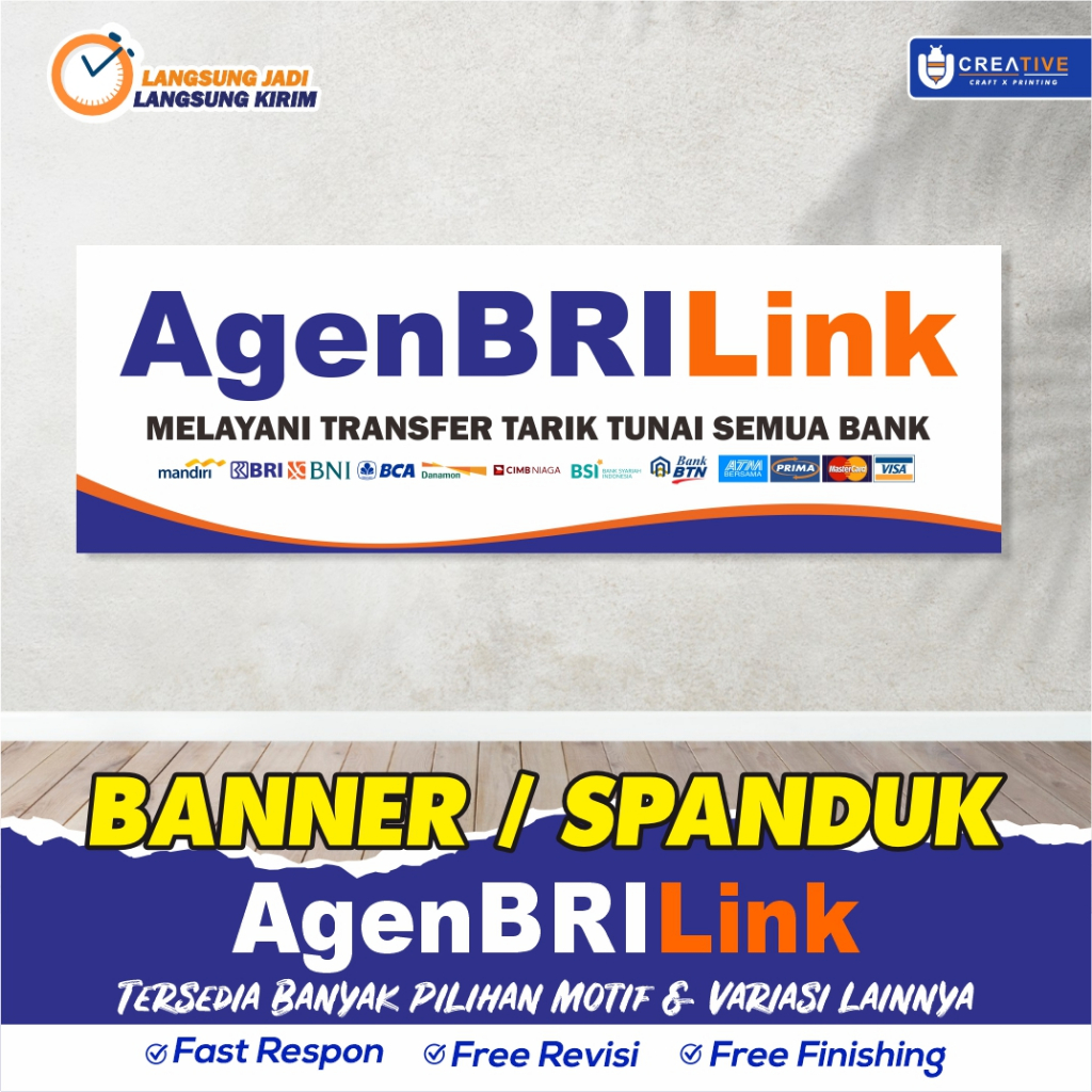 Jual Banner / Spanduk Agen BriLink Motif Putih (Bisa Custom Ukuran ...