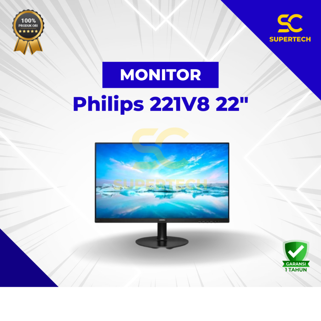 Jual LED Monitor Philips 221V8 22" VA 1080p 75Hz VGA HDMI | Shopee ...