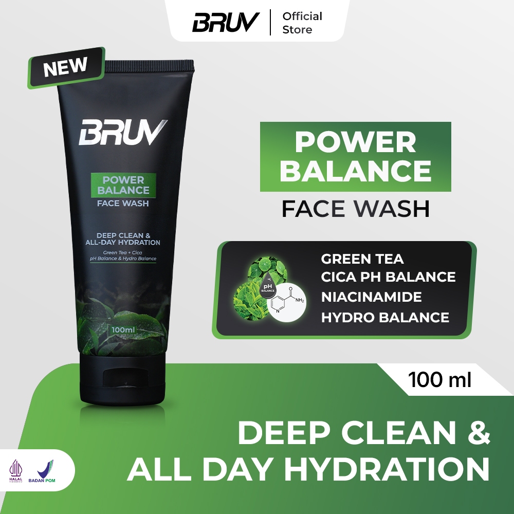 Jual Bruv Face Wash Power Balance - Sabun Pembersih Wajah Pria untuk ...