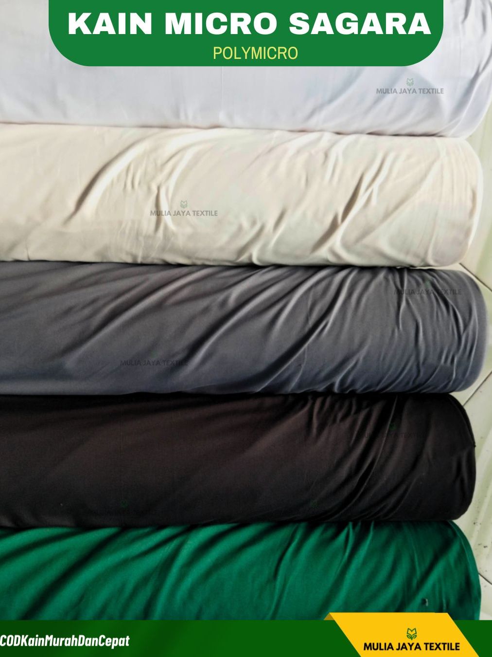 Jual Kain Polos Micro Sagara Polymicro Polos meteran Premium Lembut MSG ...