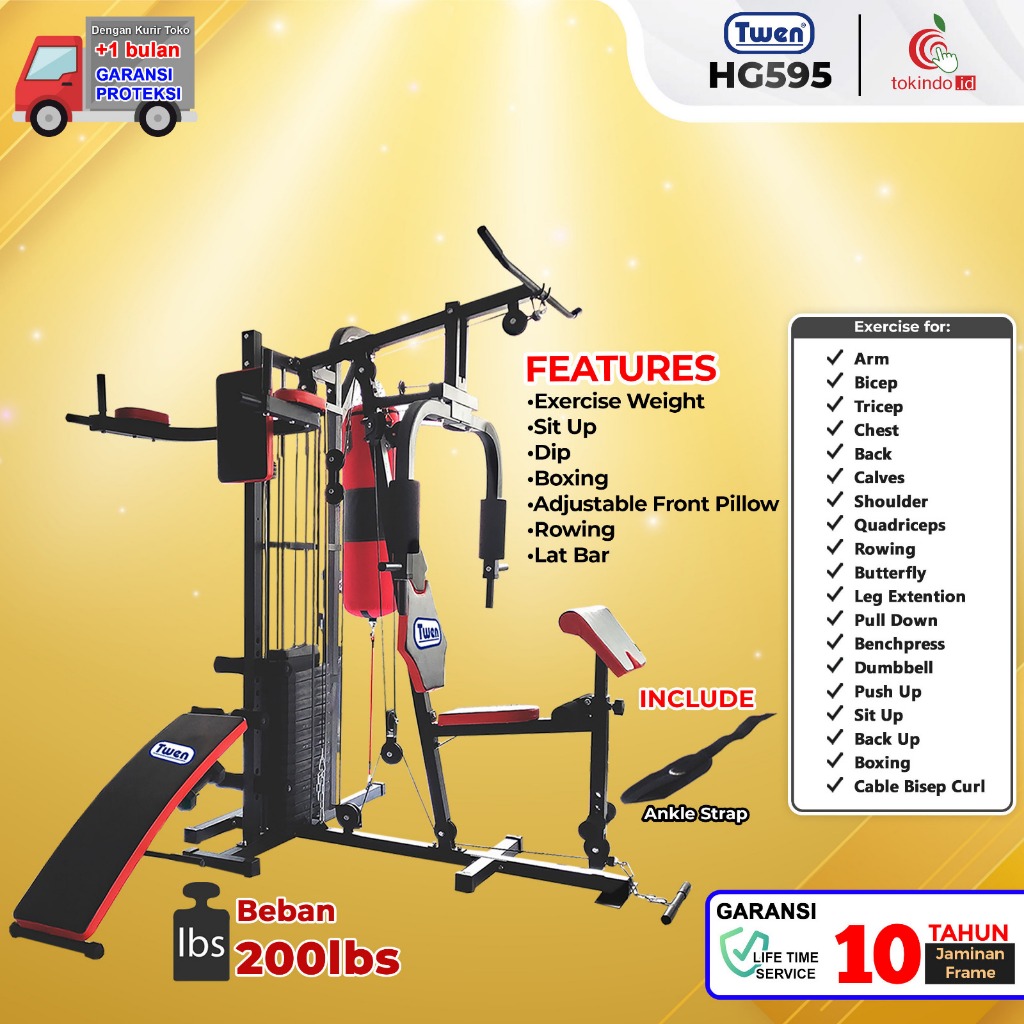 Jual Home Gym Twen HG595 Homegym 3 Sisi Alat Olahraga Alat Gym Set Alat ...