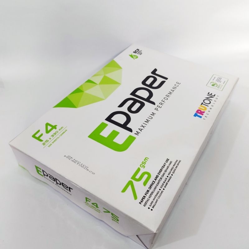 Jual KERTAS HVS E-PAPER F4 75GSM - 1 RIM ( ISI 500 LEMBAR ) | Shopee ...