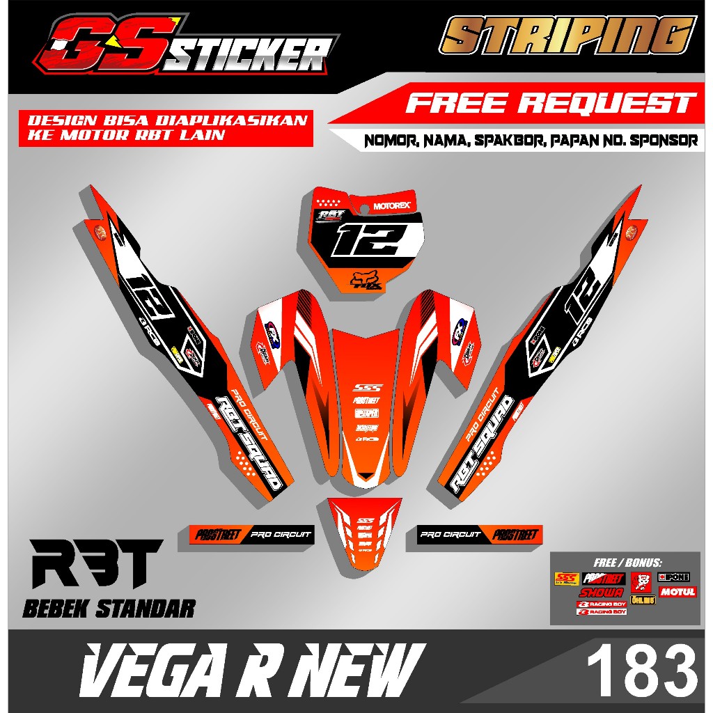 Jual COD GS STICKER STRIPING SEMI FULL BODY RBT / GTX VEGA R NEW RBT ...