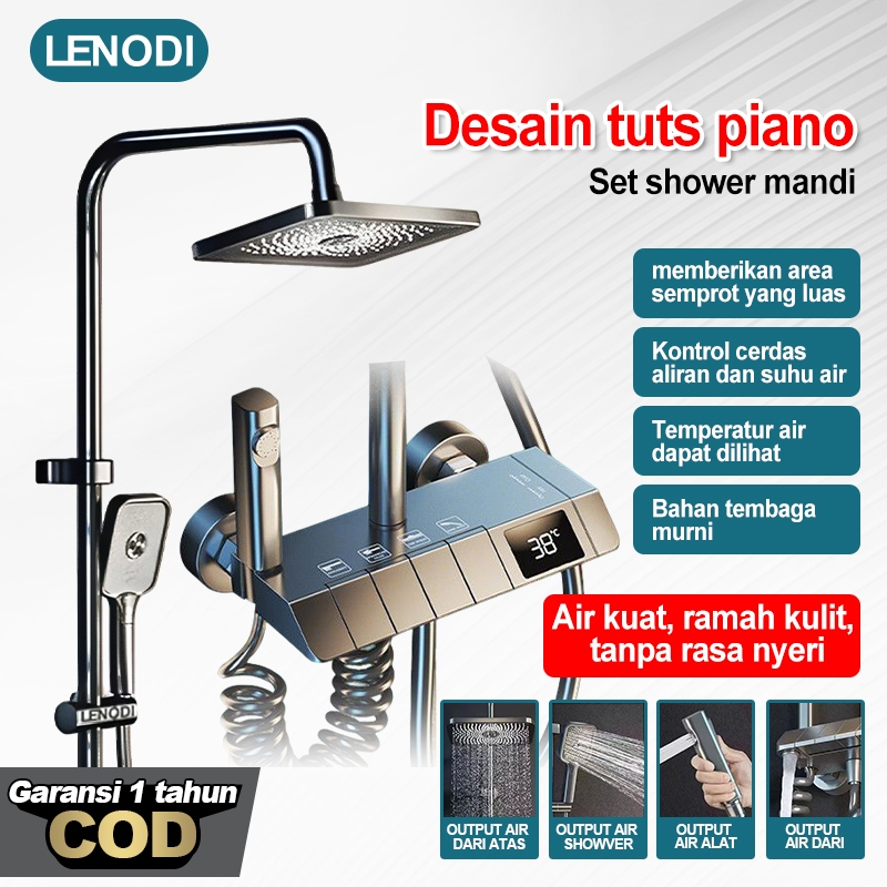 Jual Lenodi Shower Kamar Mandi Panas Dingin / sower set mandi tampilan digital 4-in-1 baru ...