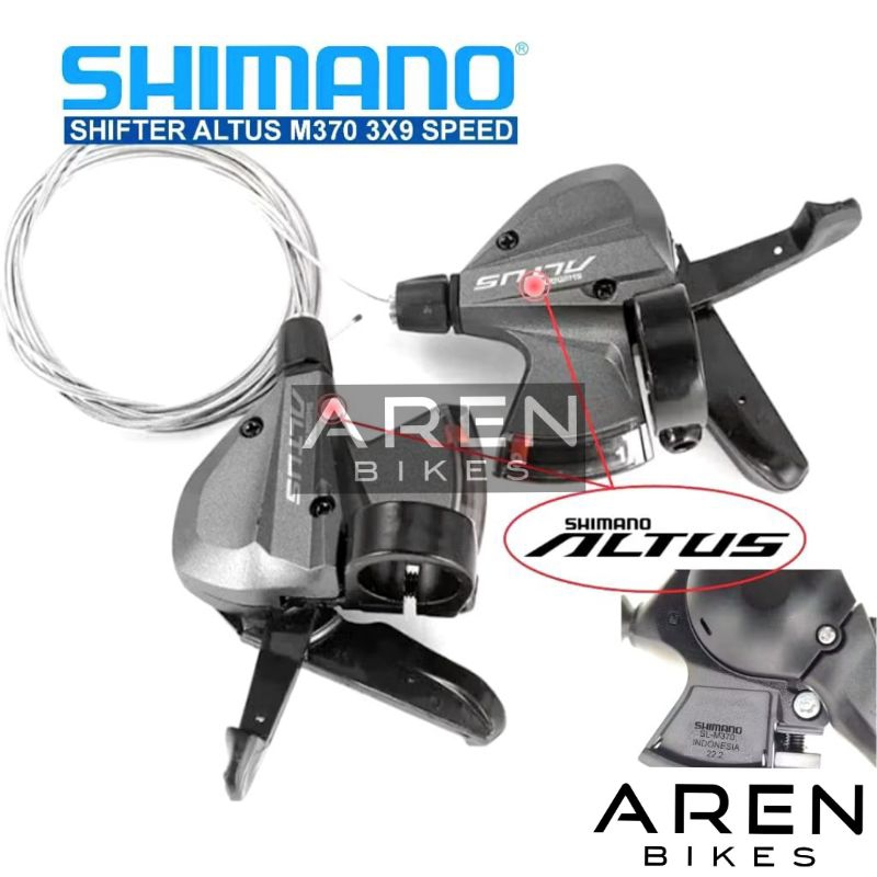 Jual SHIFTER 3 x 9 SPEED SHIMANO ALTUS M370 KANAN KIRI OPERAN PINDAHAN PEMINDAH GIGI RD REAR ...