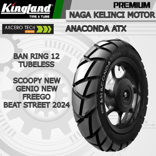 Jual Ban Scoopy Donat Kingland Anaconda ATX 100/90-12 // 110/90-12 Semi ...