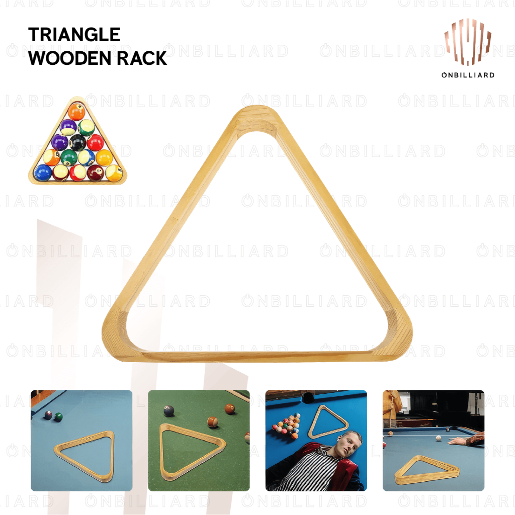 Jual Triangle Kayu Wooden Rack Billiard Alat Susun Bola Billiard 8 9 10 ...
