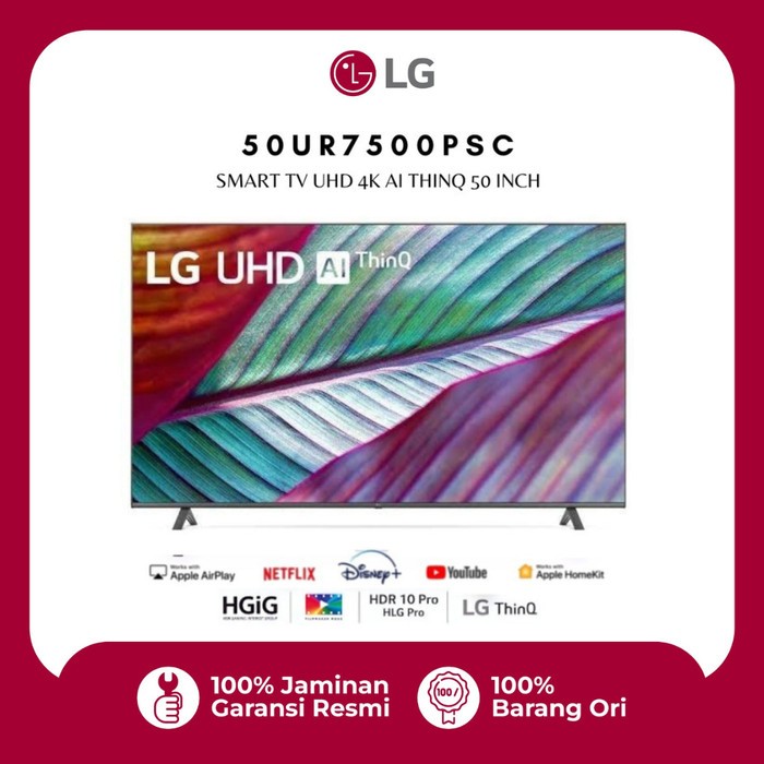 Jual LG 50 Inch Smart TV 4K UHD Netflix YouTube AI ThinQ HDR10 50UR7500 ...