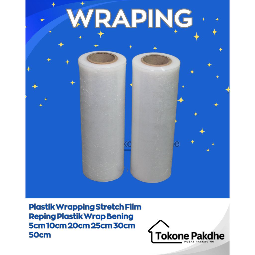 Jual Plastik Wrapping Stretch Film Reping Plastik Wrap Bening 5cm 10cm ...