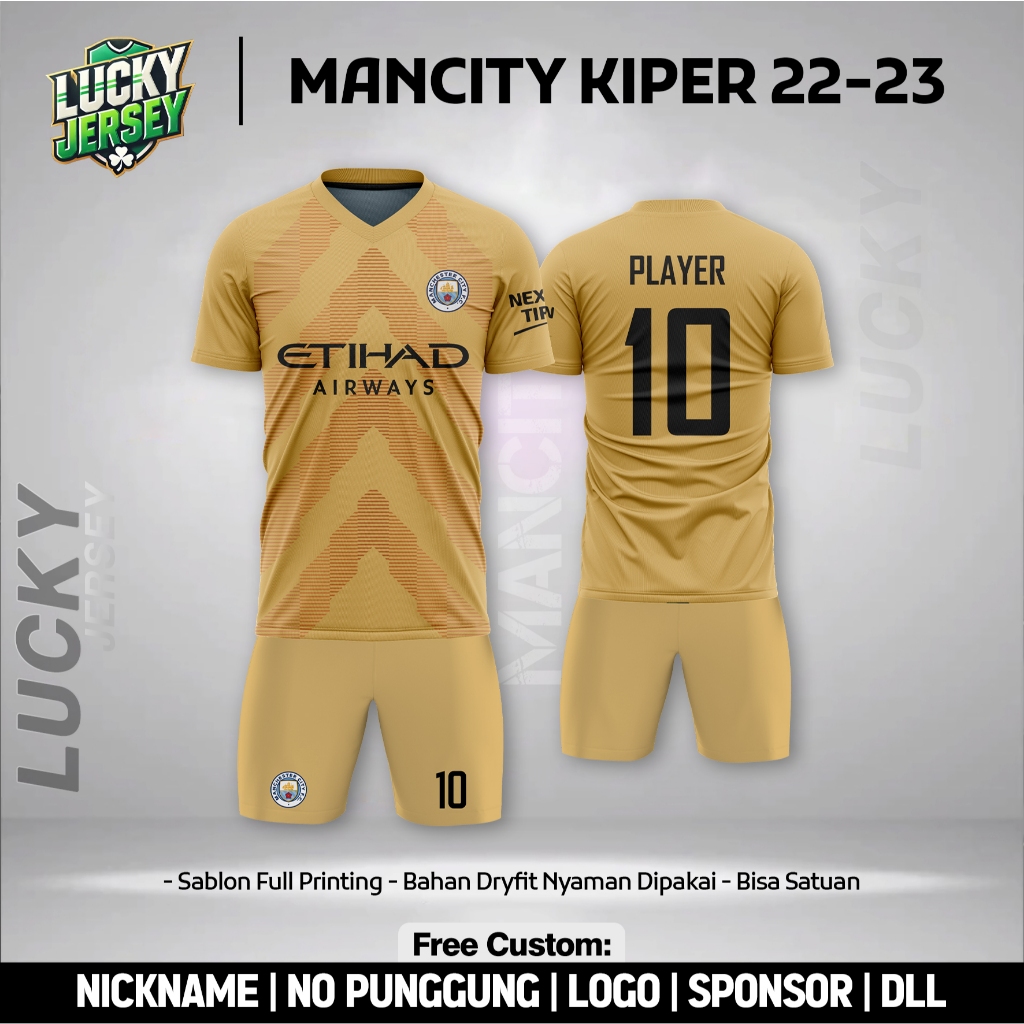 Jual Baju Bola Mancity Kiper 2022 - 2023 Jersey Free Custom Nama dan ...