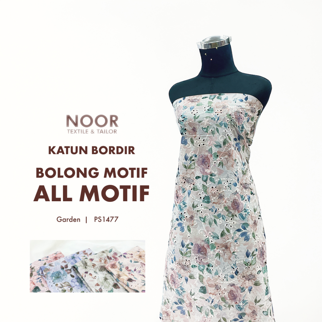Jual Katun Bordir Bolong - ALL MOTIF GARDEN | Bahan Dress Katun | BEST ...