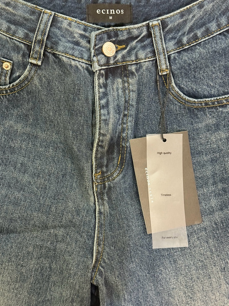 Jual [NEW] ecinos denim wide jeans - dark blue washed size M | Shopee ...