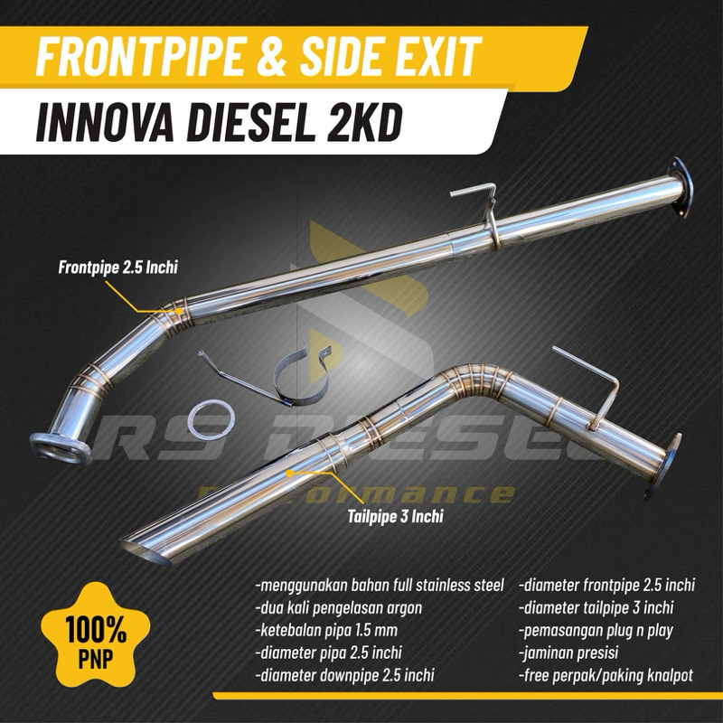 Jual Side exit innova diesel 2kd bahan stainless ketebalan 1.5 mm ...