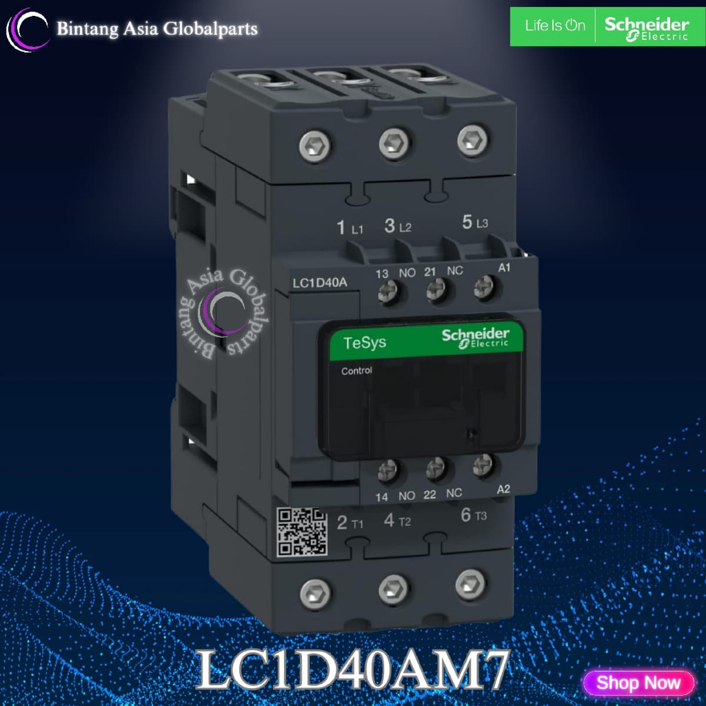 Jual Kontaktor 3p 40a Schneider LC1D40AM7 220v Original / Kontaktor 3 ...