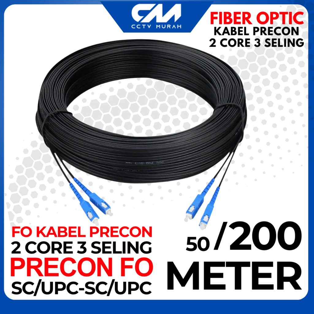 Jual Kabel Precon 50-200M FO Fiber Optic 2 Core SC UPC Outdoor | Shopee Indonesia