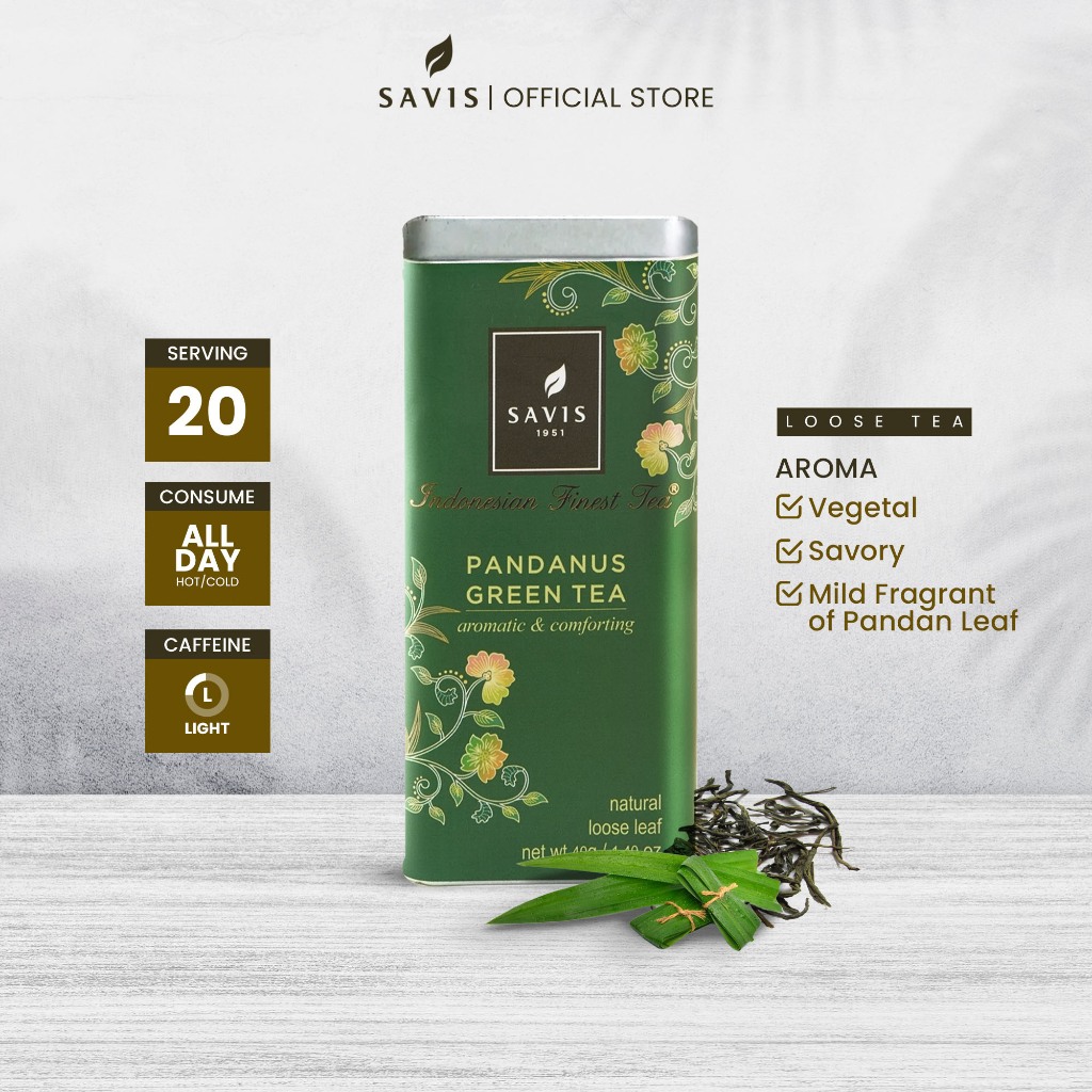 Jual Savis - Pandanus Green Tea Teh Hijau Pandan Loose Tea | Shopee ...