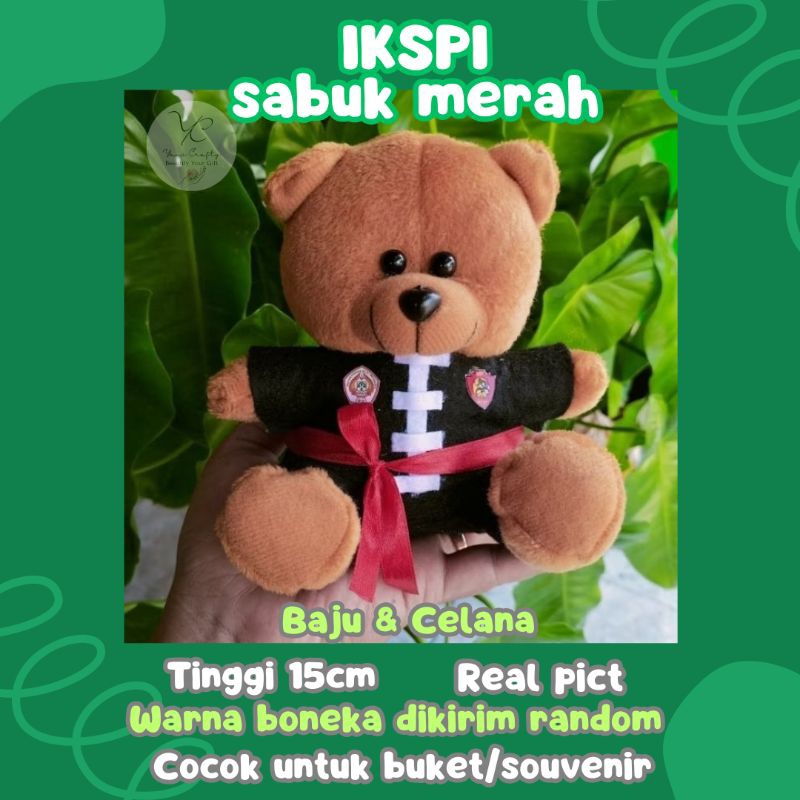 Jual Boneka beruang mini tema IKSPI sabuk merah (baju+celana). Boneka ...