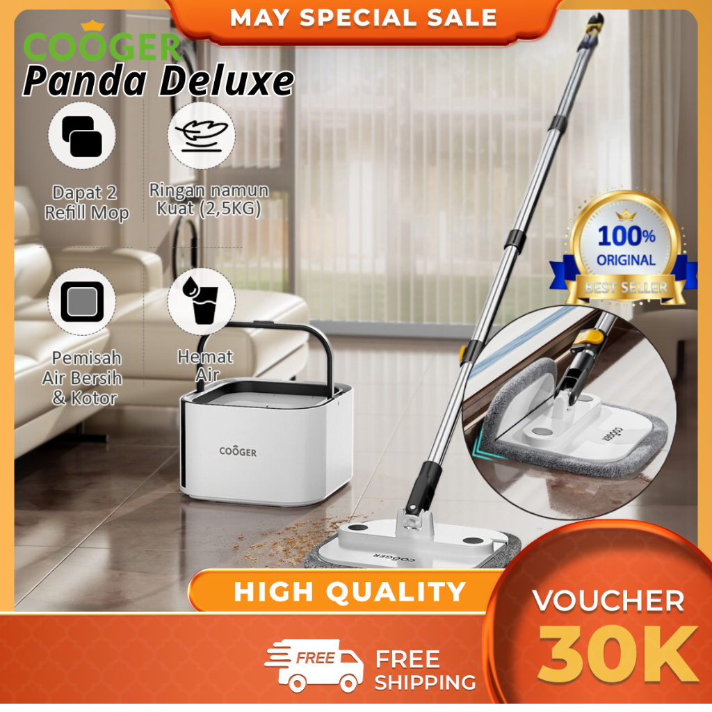 Jual COOGER Panda Mop Deluxe 2IN1 Alat Pel Lantai Dengan Ember ...