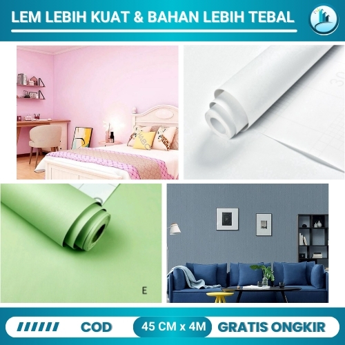 Jual Wallpaper Stiker Dinding Pink Polos Wallpaper Dinding Kamar Polos ...