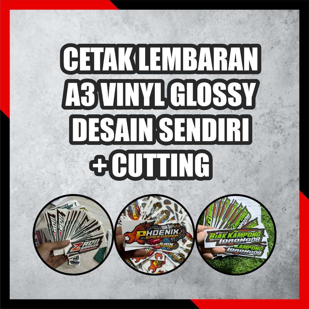 Jual CETAK STICKER CUSTOM LEMBARAN A3 DESAIN SENDIRI - ANTI AIR VINYL ...
