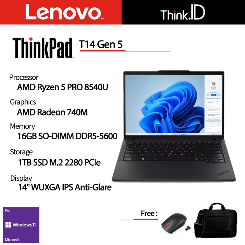 Jual Lenovo ThinkPad T14 Gen 5 Ryzen 5 PRO 8540U 16GB 1TB NVMe 14"IPS ...