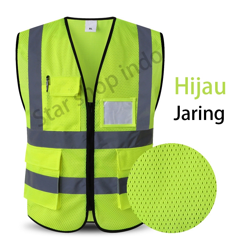 Jual ROMPI SAFETY JARING VEST MULTI POCKET REFLEKTIF ROMPI PROYEK ...