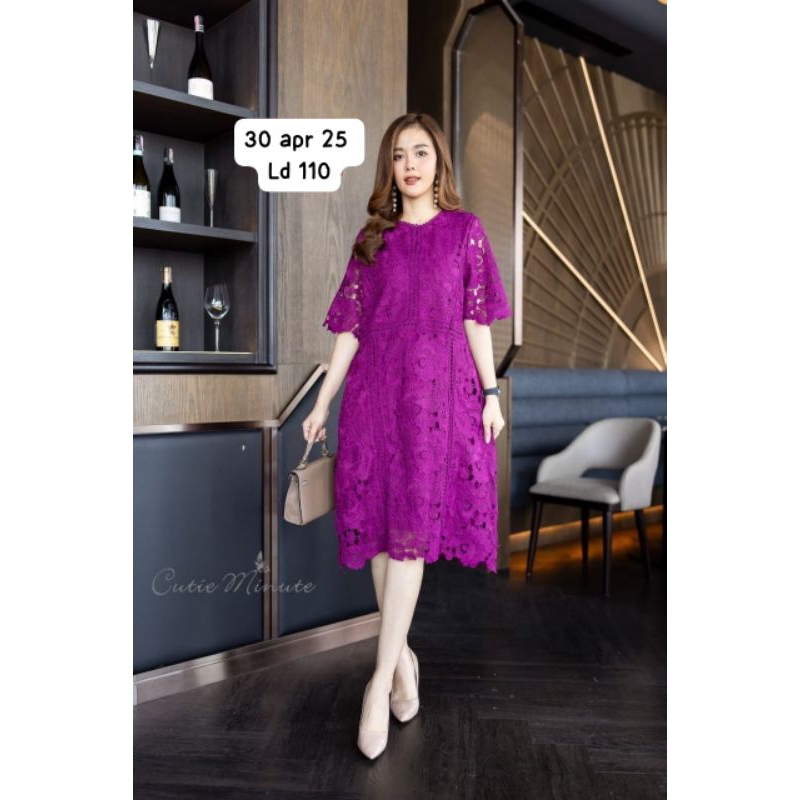 Jual Dress Brukat Bangkok Cutie Minute Gaun Party Shopee Indonesia