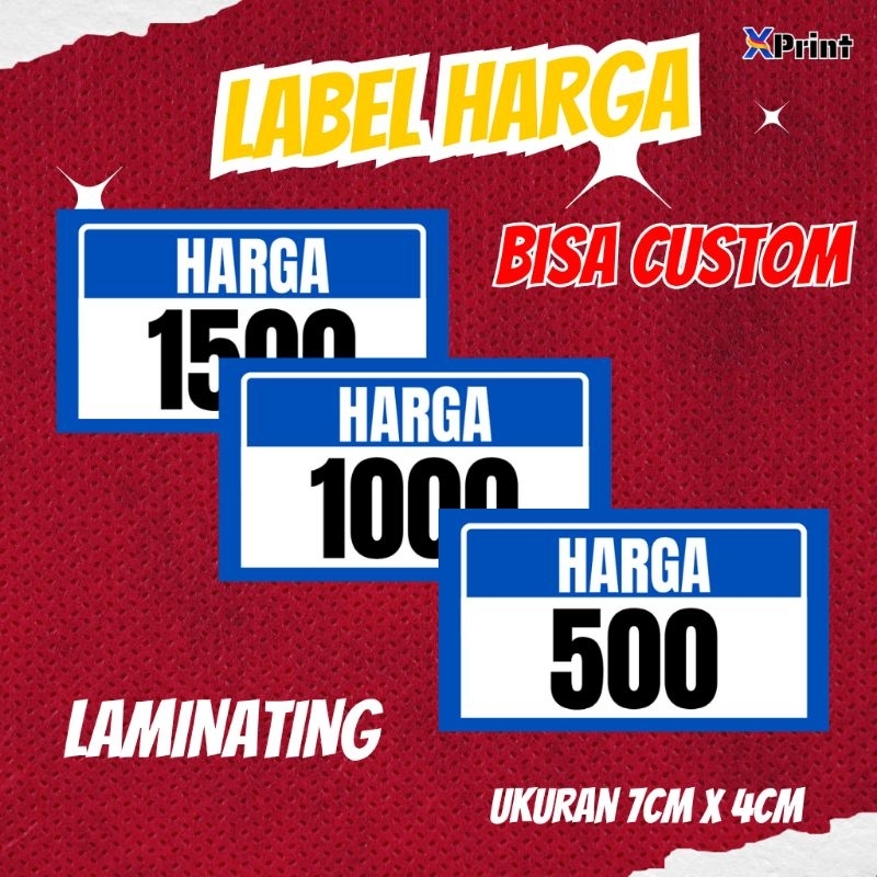 Jual [ 20 pcs ] Label Harga Custom Nominal / Bandrol Harga Toko Warung ...