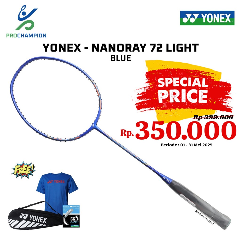 Jual Raket Badminton Yonex Nanoray 72 Light Rudy Series Blue | Shopee Indonesia
