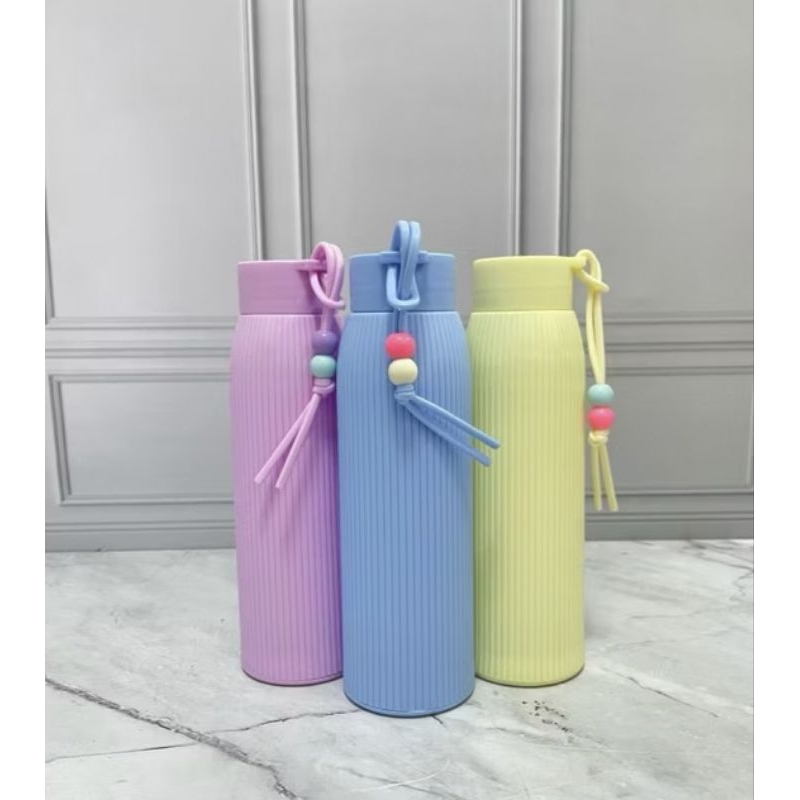 Jual Botol Minum Tali Botol Minum Kaca Lapis Karet Motif Lucu Warna ...