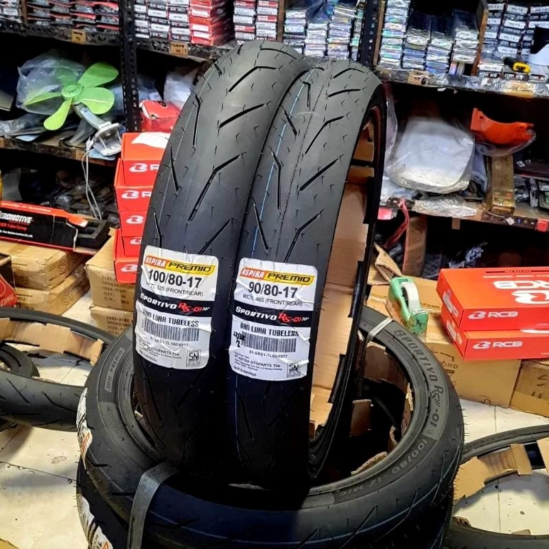 Jual Ban Donat Aspira Premio SPORTIVO RS01 Tubeless Soft Compound 90/80-17 100/80-17 RS-01 ...