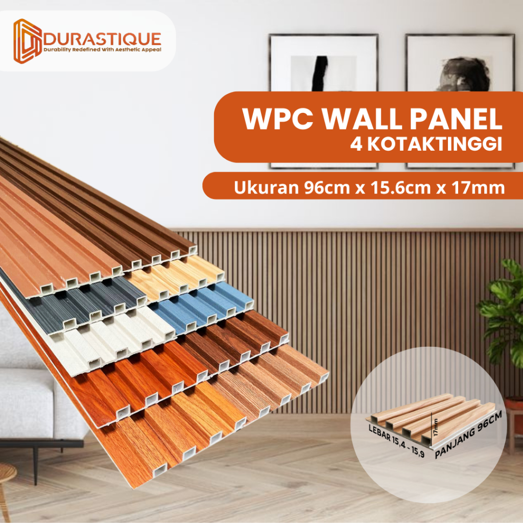 Jual Wood WPC Wall panel kotak ukuran 96CM X 15.6CM X 17MM | Shopee ...