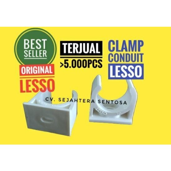 Jual Klem Conduit LESSO 32mm 1 Penjepit Pipa Listrik Conduit Clamp Pipa ...
