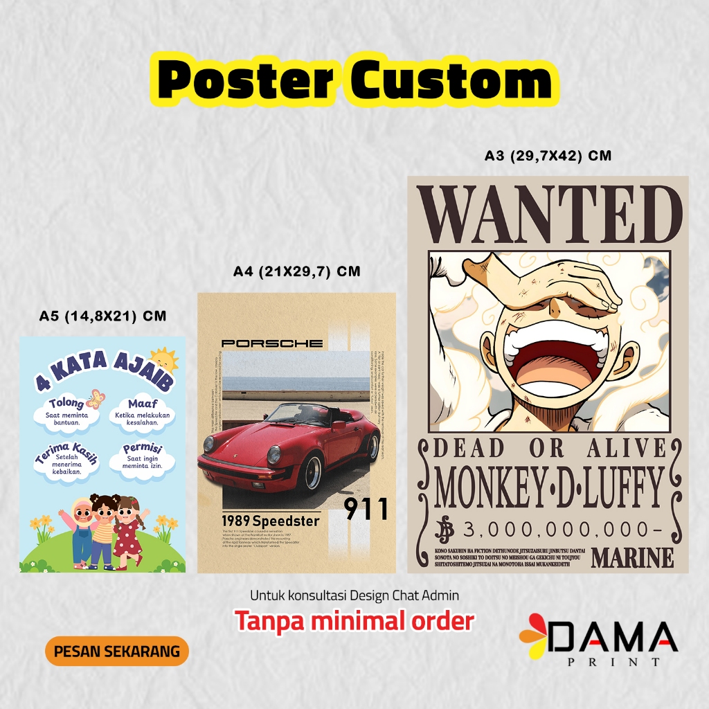 Jual CETAK POSTER / POSTER A3 / POSTER CUSTOM / POSTER A4 / POSTER A5 ...