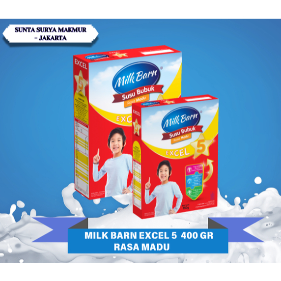 Jual Susu Bubuk Milk Barn Excel 5 400 Gr Rasa Madu 5 tahun Keatas ...
