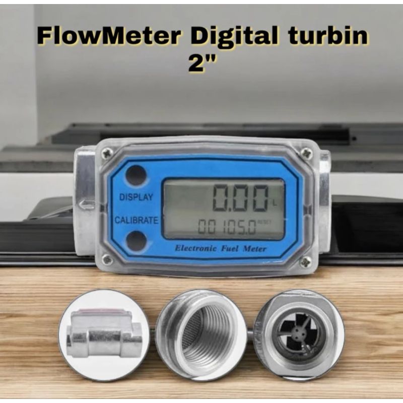 Jual Digital Turbine Flow Meter Turbin Display Lcd 1inch Fuel Fuelmeter ...
