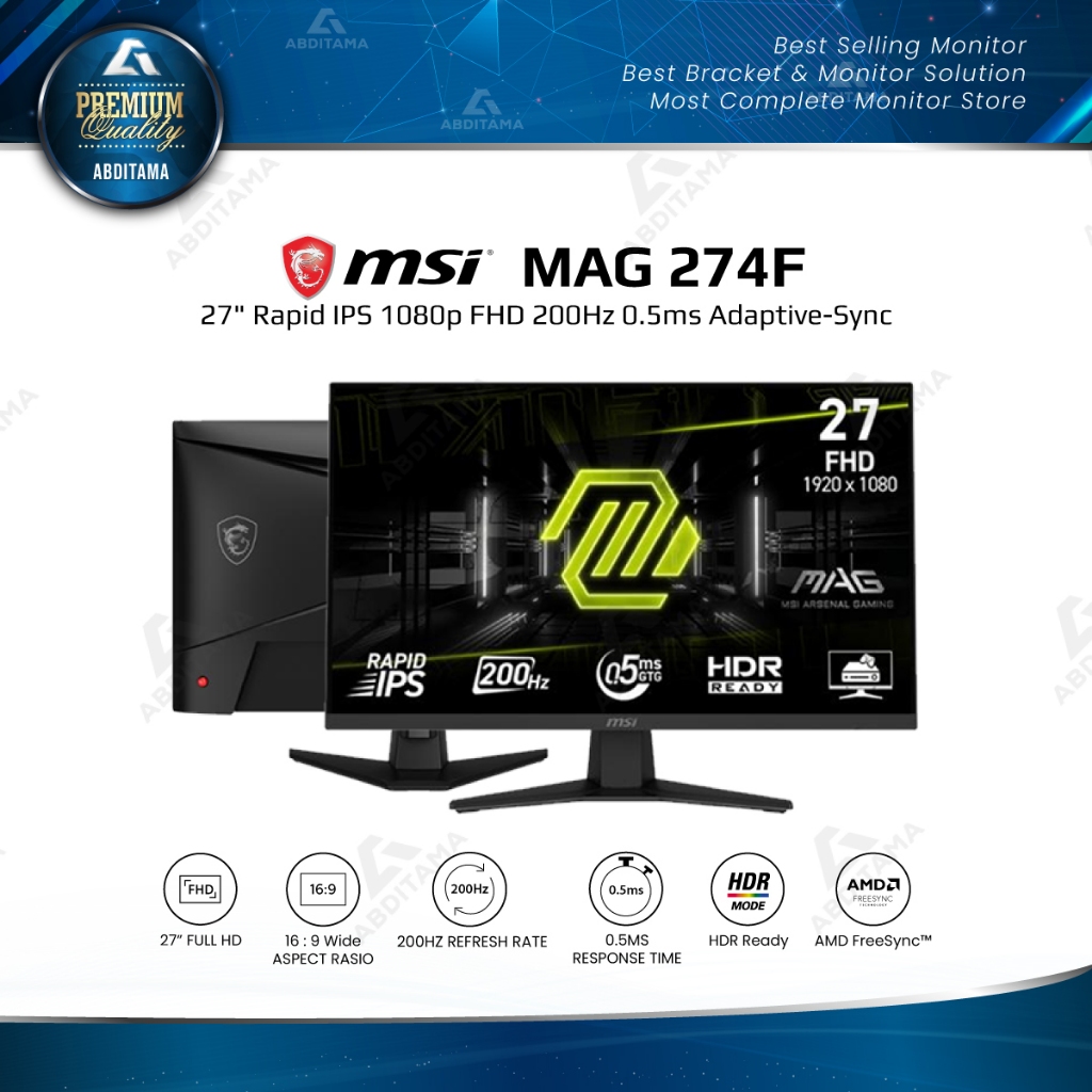 Jual Monitor LED MSI MAG274F MAG 274F 27" Rapid IPS 1080p FHD 200Hz 0 ...