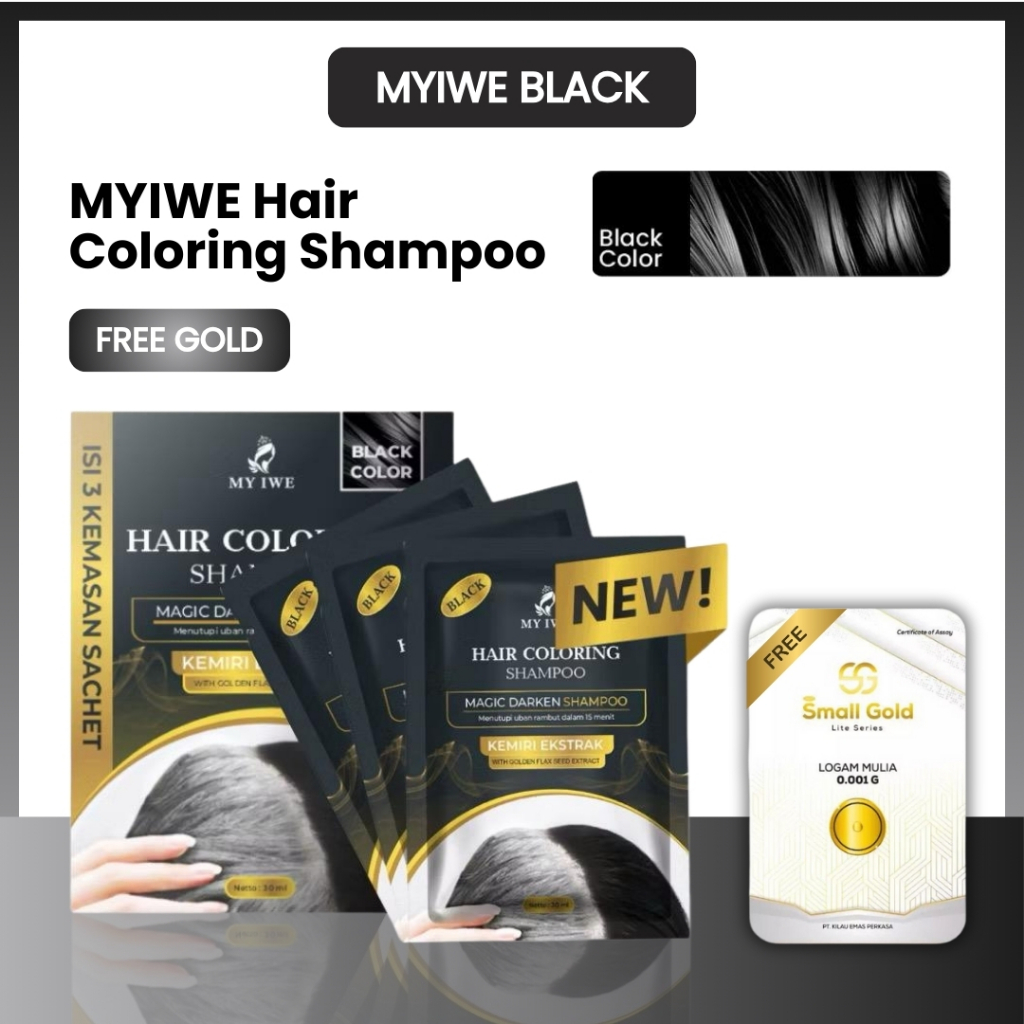 Jual Myiwe Shampoo Penghilang Uban / Penghitam Rambut Uban Original 1 ...