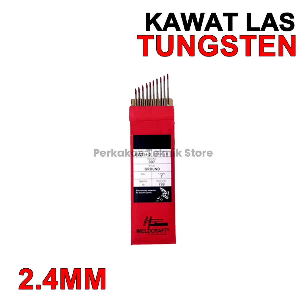 Jual Kawat Las 2.4mm Tungsten WELDCRAFT 2.4 Needle Jarum Argon Welding ...