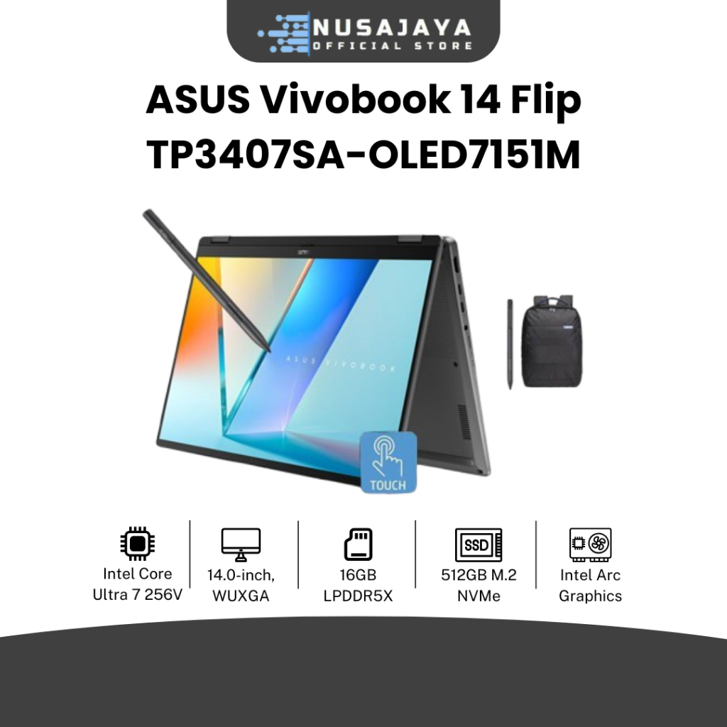 Jual ASUS Vivobook 14 Flip TP3407SA-OLED7151M Intel Core Ultra 7 ...
