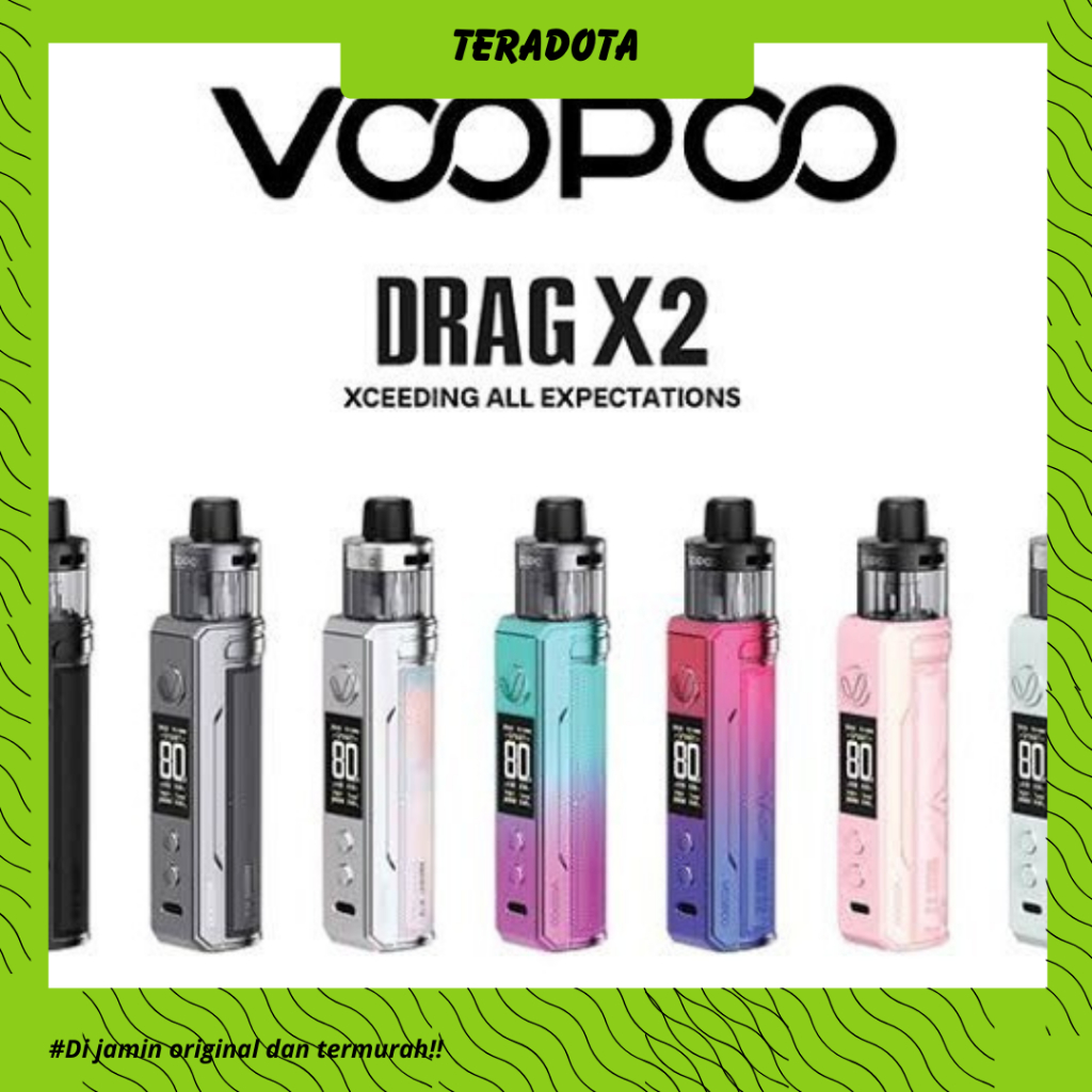 Jual VOOPOO DRAG X2 POD MOD KIT SYSTEM 60W AUTHENTIC BY VOOPOO | Shopee ...