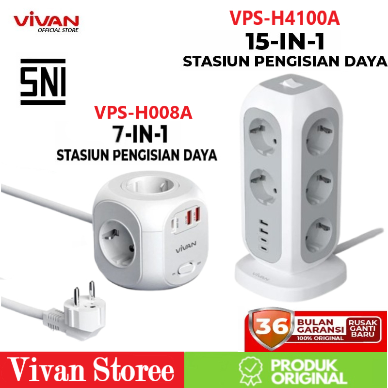 Jual VIVAN Safety Socket VPS-H008A Stop Kontak Colokan Listrik Saklar ...