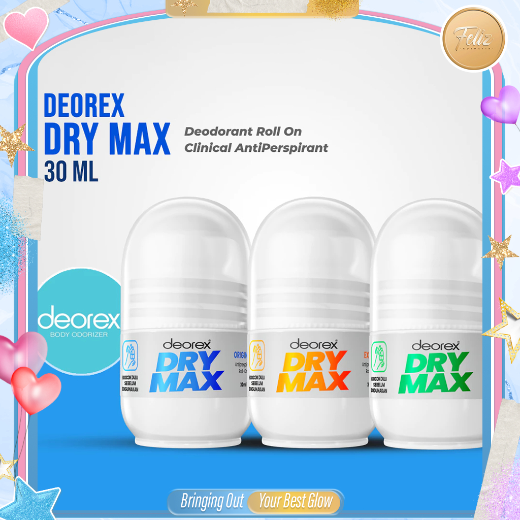 Jual * FELIZ * DEOREX Dry Max AntiPerspirant Deodorant Roll on 30ml ...