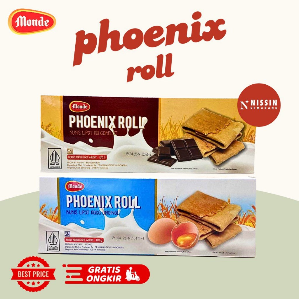 Jual Monde Phoenix Roll Kukis Lipat / Original 120g Rasa Coklat ...